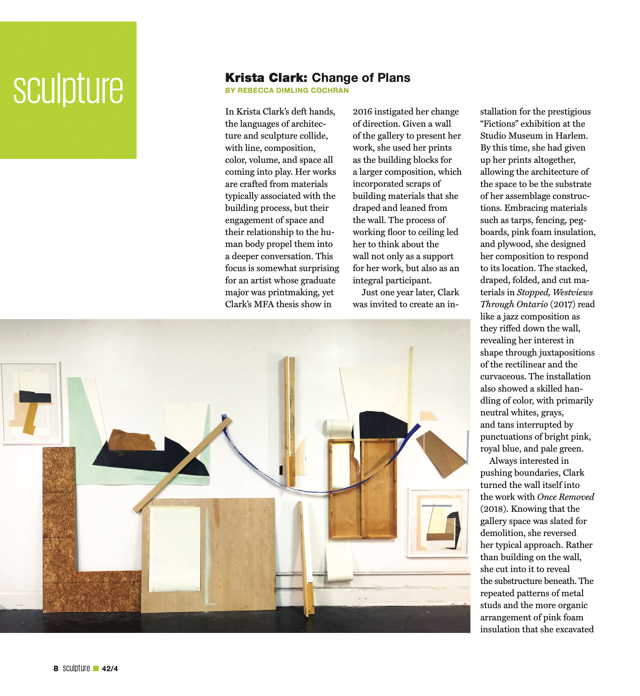 Spencer Brownstone Gallery | Krista Clark featured in Sculpture Magazine